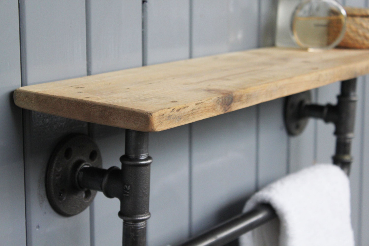 Industrial Steel Pipe Storage Shelf - Etsy UK