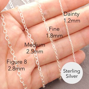 Sterling Silver Chain Necklace, Silver Plain Necklace, Cable Chain ...