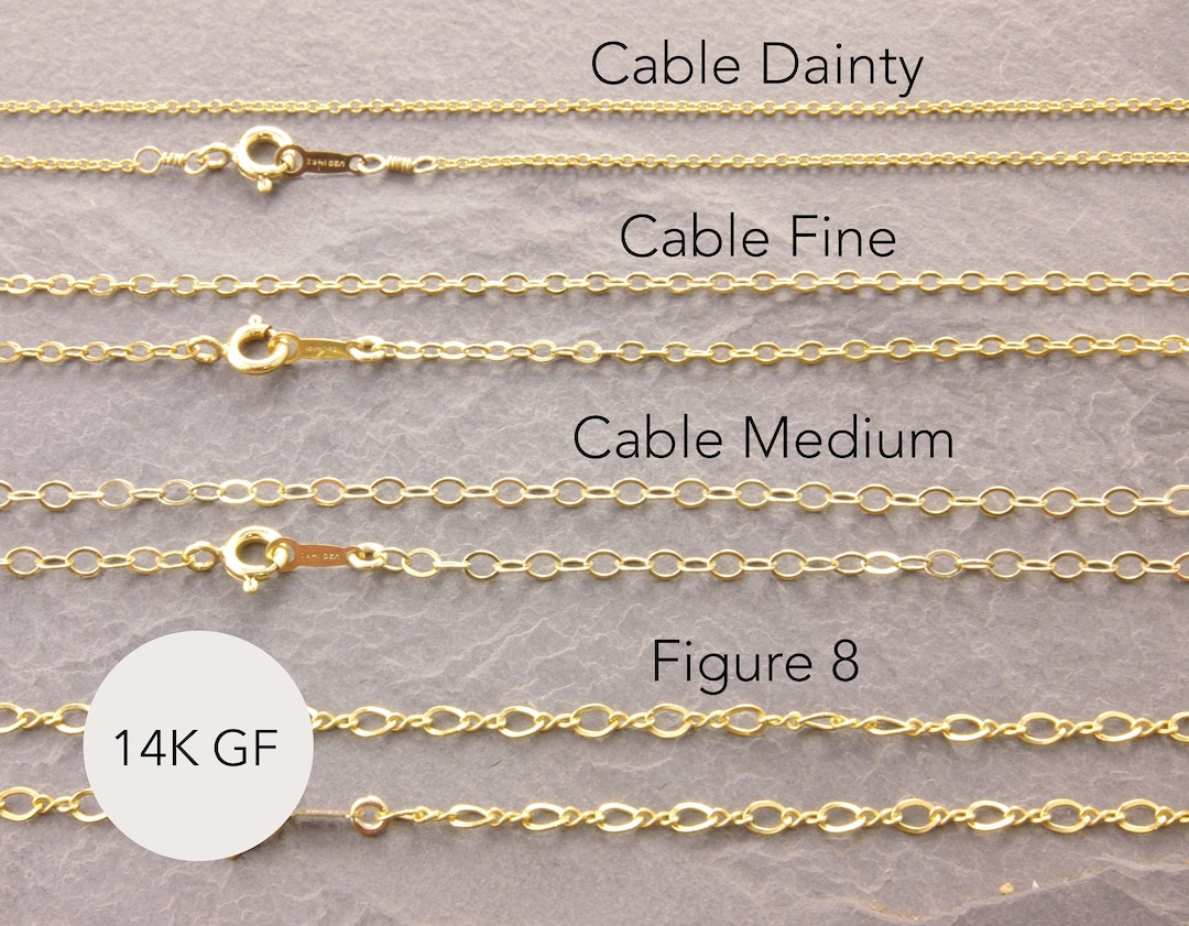 Plain Gold Chain Necklace 12 to 36 Inches 14k Gold Filled - Etsy
