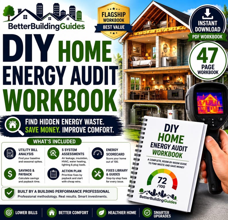 DIY Home Energy Audit Workbook | Savings Calculator, Checklist, Action ...