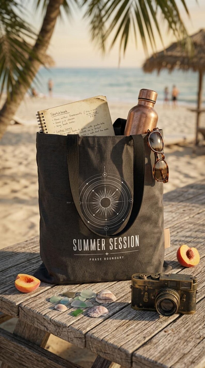 Summer Session Canvas Tote Bag | Minimalist Science Lab Carryall - Etsy