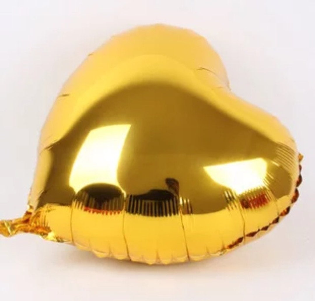 Gold Balloons - 18 Inch HUGE Balloon Gold Heart Balloon Love Balloons ...