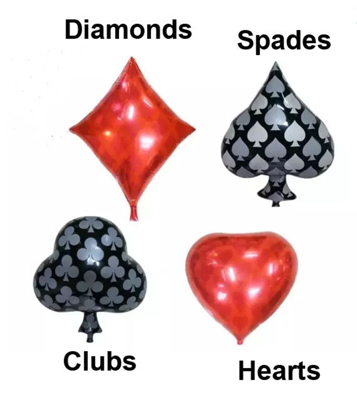 Balloons - 18 Inch Casino Poker Party Balloon Clubs Diamonds Spade or ...
