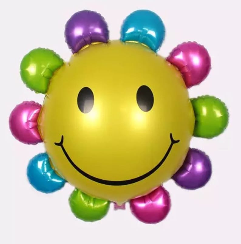 Smile Face Balloons HUGE 34 inch Balloon Flower Balloons | Etsy