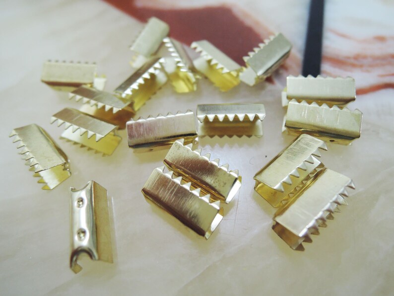Finding 10 Pcs Gold Metal Fold Over Strong Crimp Head Clips - Etsy