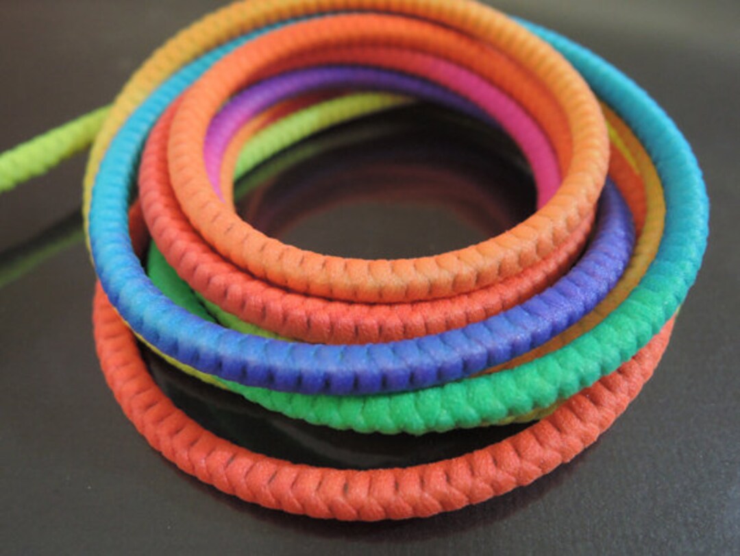 Rainbow - 1 Yard of 4mm Rainbow Round Stretch Elastic Drawcord Cotton ...