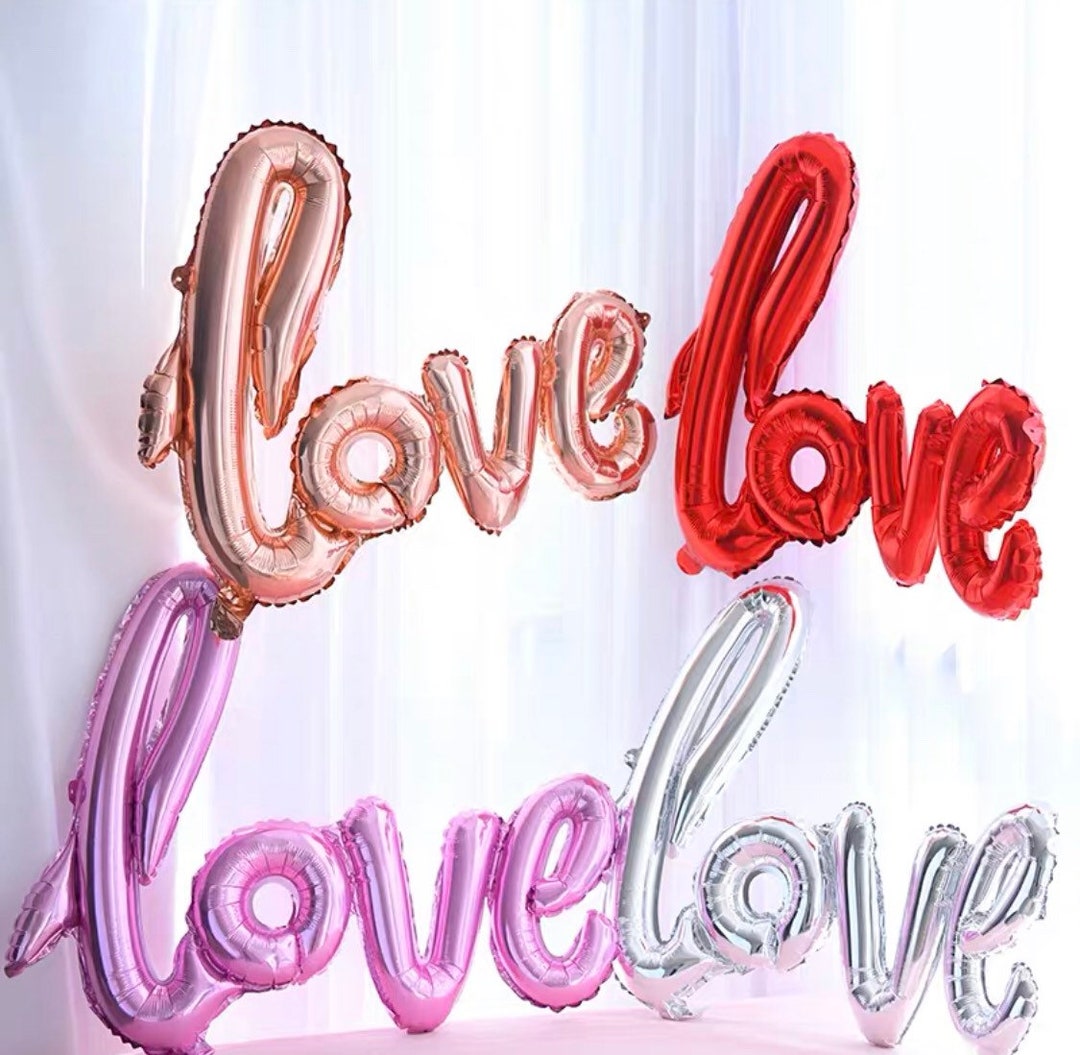 LOVE Balloons - RIESEN Ballon Rot oder Rose Gold Großer Herzballon ...