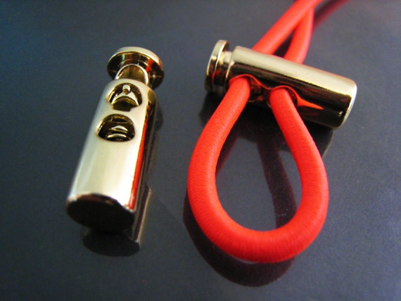 Finding - 2 Pcs Gold Metal Alloy Round Buckle Clamp End Lock Cord With ...