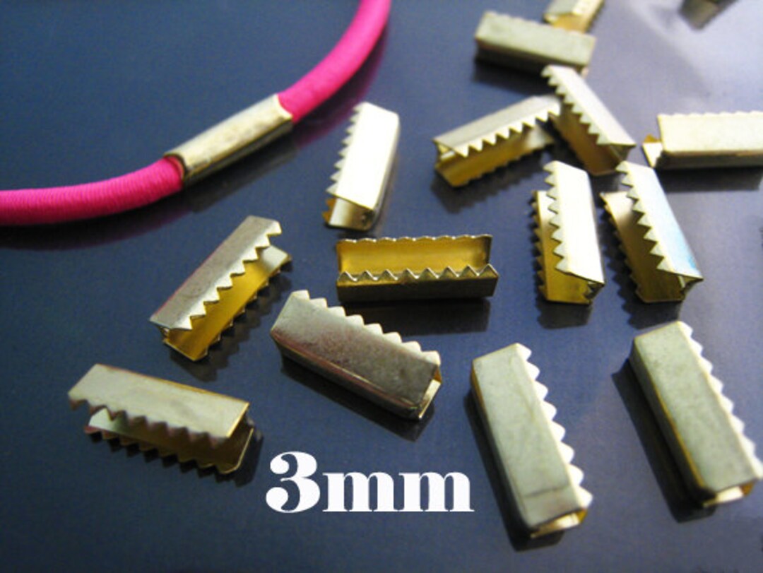 Finding - 10 Pcs Vintage Gold Metal Fold Over Strong Crimp Head Clips ...