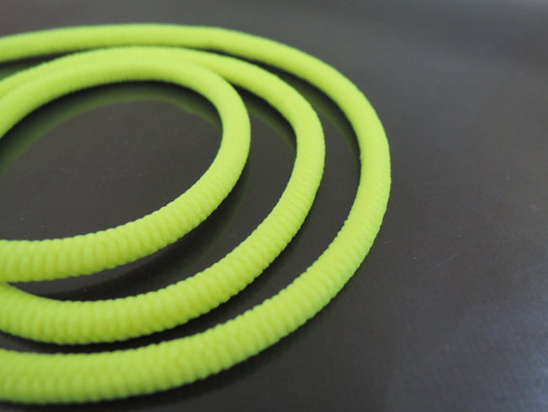 Neon Yellow - 3 Yard of 4mm Neon Yellow Round Stretch Elastic Drawcord ...