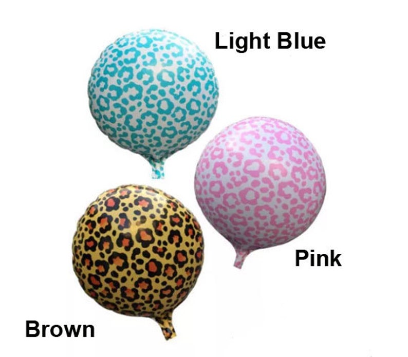 Balloons 18 Inch Leopard Balloon Round Brown Pink or Light - Etsy