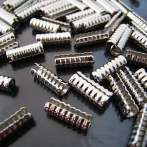 Finding - 10 Pcs Silver Metal Fold Over Crimp Head Clips Without Loop ...