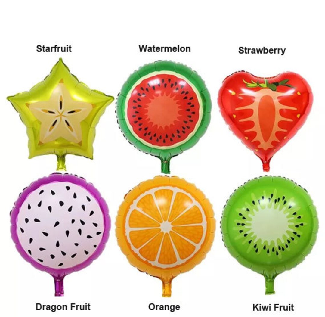 Balloons - 18 Inch Fruit Balloon Orange Strawberry Kiwi Starfruit or ...