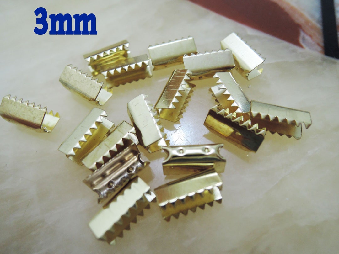 Finding - 10 Pcs Gold Metal Fold Over Strong Crimp Head Clips Without ...