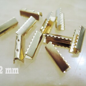 Finding - 10 Pcs Gold Metal Fold Over Strong Crimp Head Clips Without ...
