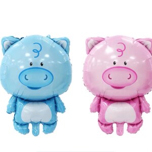 Pig Balloon Cute Pink Pig Balloons or Blue Pig Balloon Animal Balloons ...