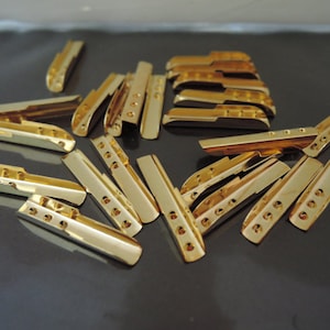 Finding - 20 Pcs Gold Metal Fold Over Crimp Head Clips for 2mm Round ...