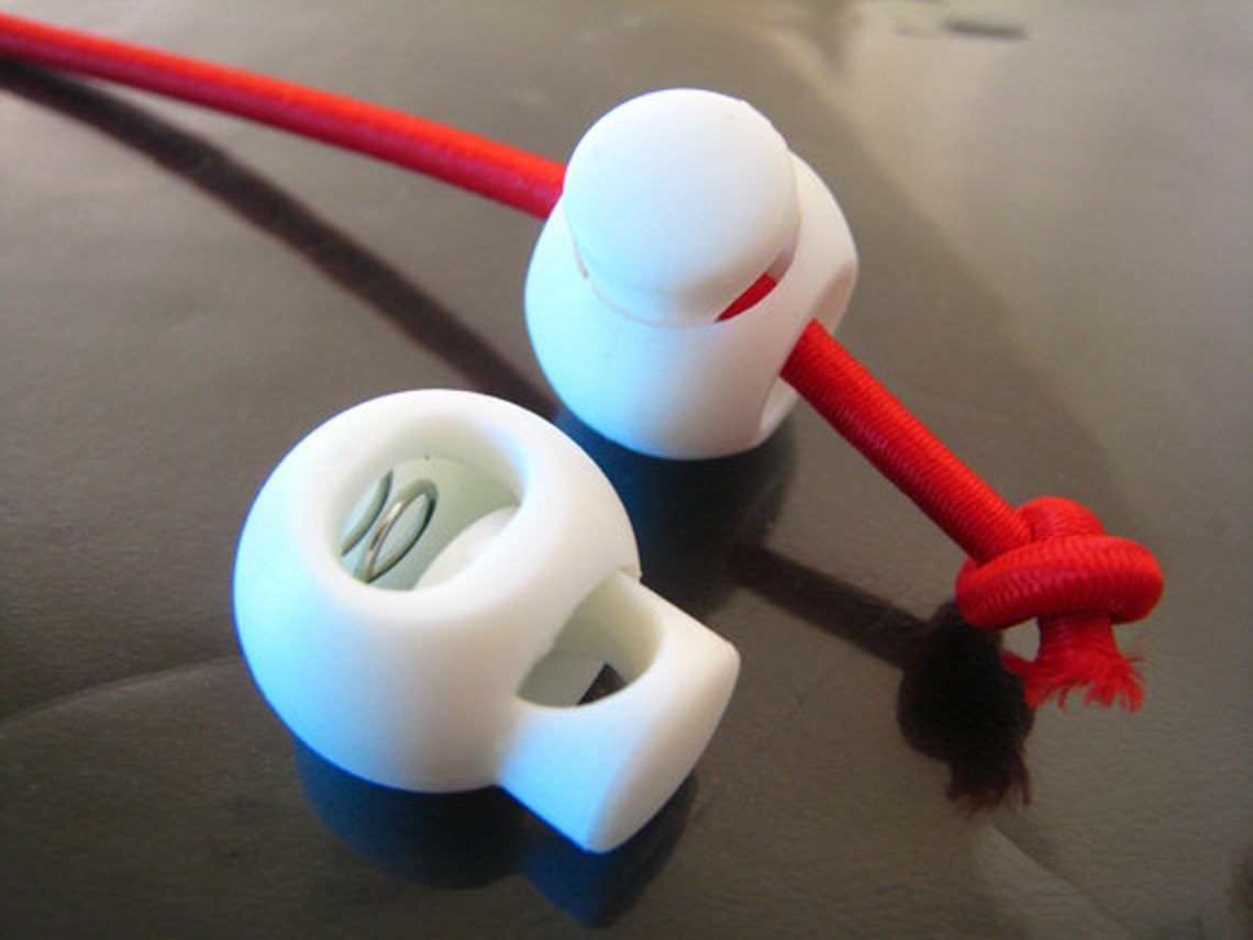 Finding 2 Pcs White Plastic Round Ball Buckle Clamp End Lock - Etsy