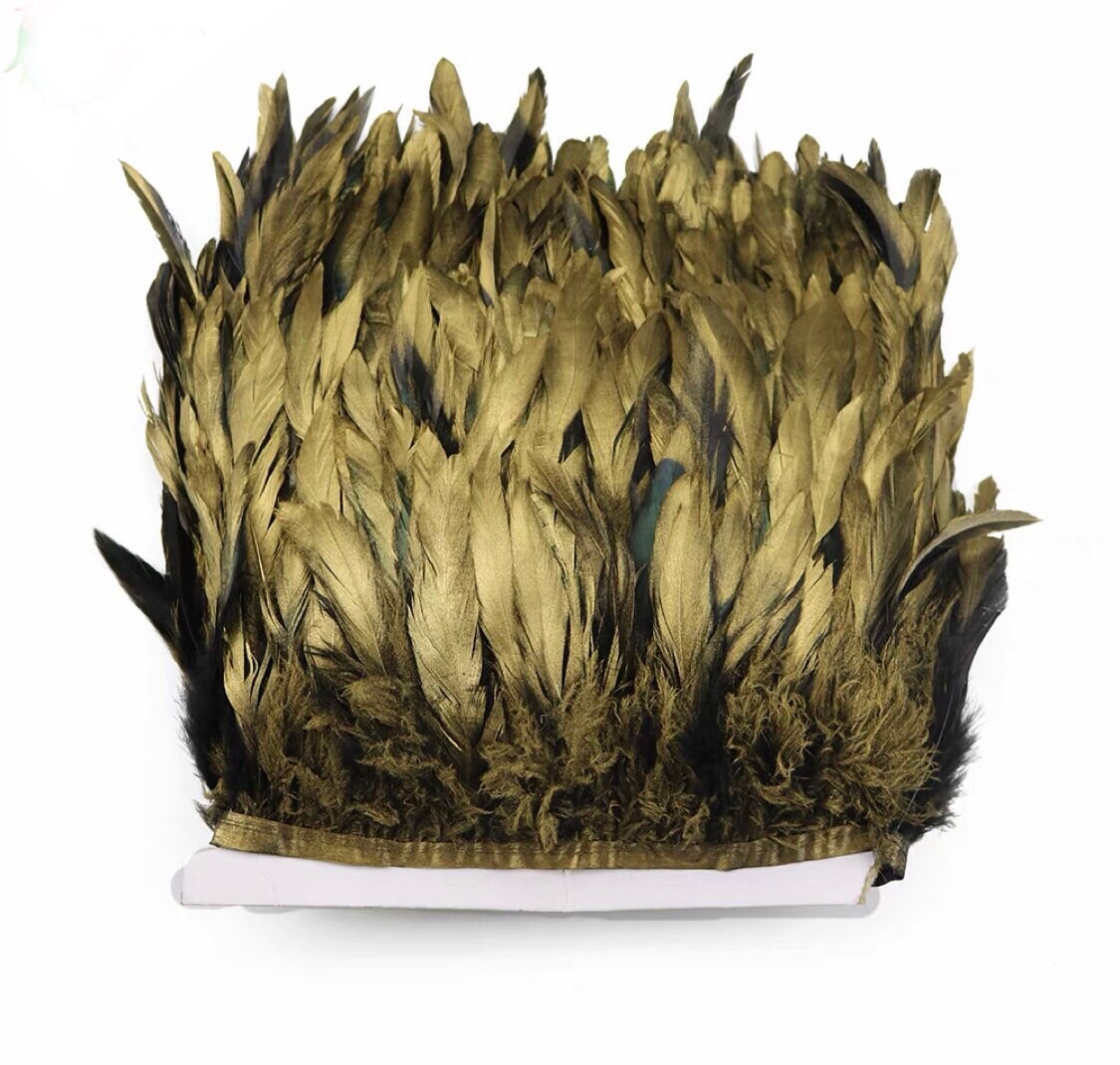 Gold or Silver Feather Fringe Trim Cord Party Wedding Costumes Fluffy ...