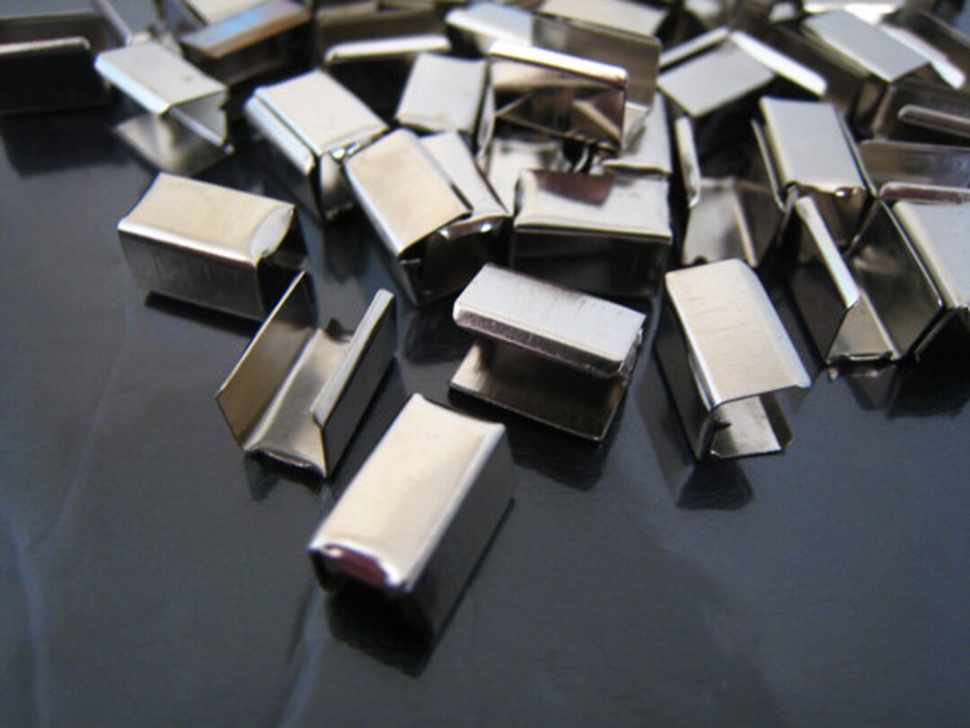 Finding - 6 Pcs Silver Metal Fold Over Crimp Without Loop 10mm X 6.5mm ...