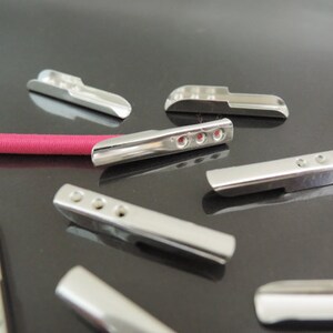 Finding - 20 Pcs Silver Metal Fold Over Crimp Head Clips for 2mm Round ...