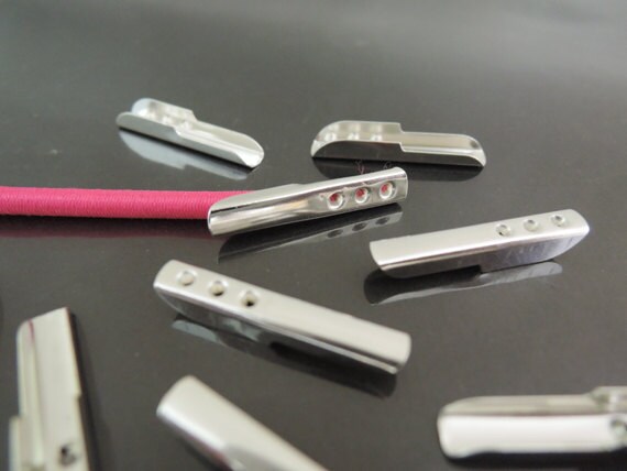 Finding - 20 Pcs Silver Metal Fold Over Crimp Head Clips for 2mm Round ...