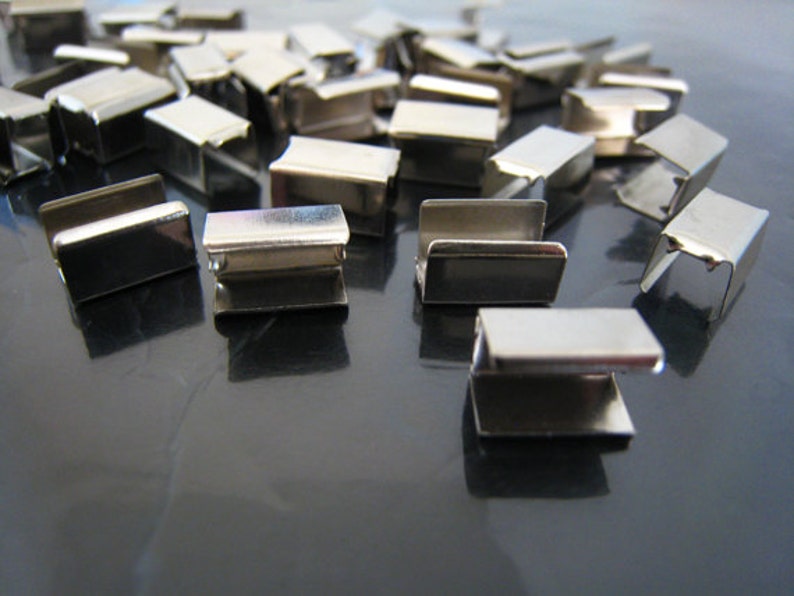 Finding - 6 Pcs Silver Metal Fold Over Crimp Without Loop 10mm X 6.5mm ...