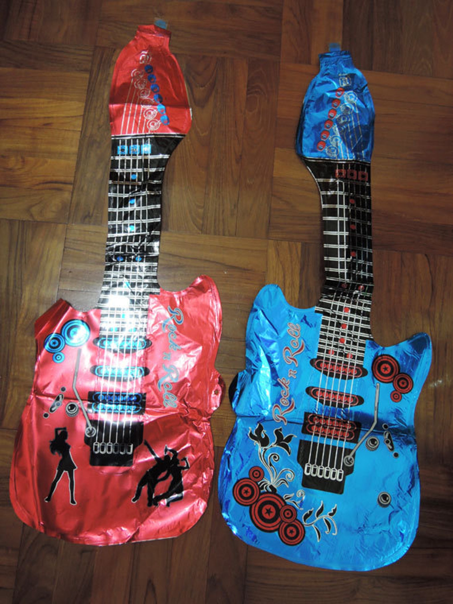 Guitar Balloons - 30 Inch Guitar Balloon Music Balloon Gold Red or Blue ...