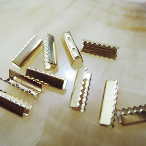 Finding - 10 Pcs Gold Metal Fold Over Strong Crimp Head Clips Without ...