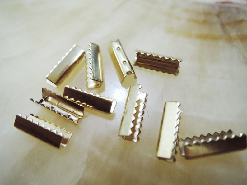 Finding 10 pcs Gold Metal Fold Over Strong Crimp Head Clips | Etsy