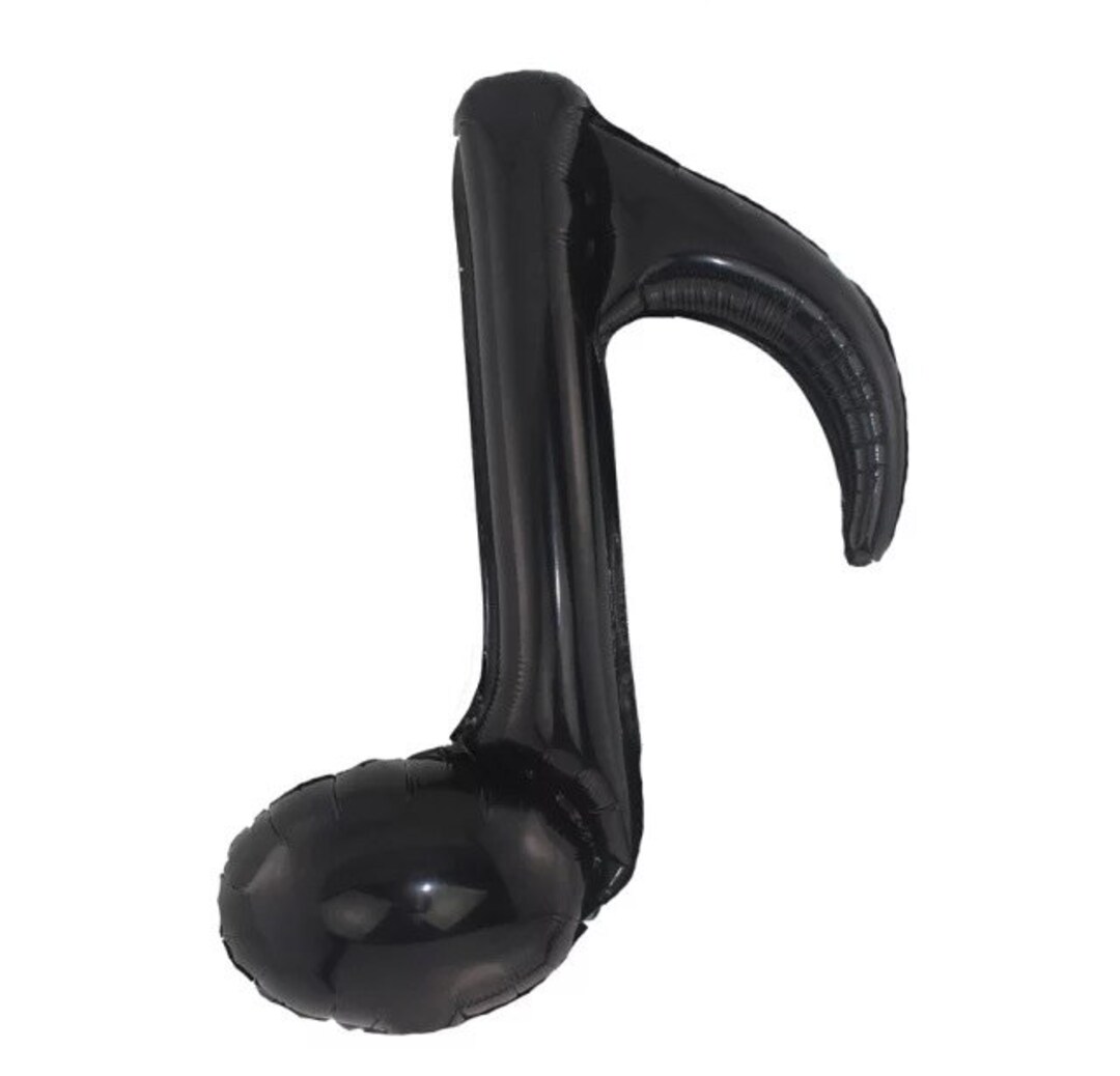 Black Balloons - 18 Inch Quaver Musical Note Balloon Black Music Clef ...