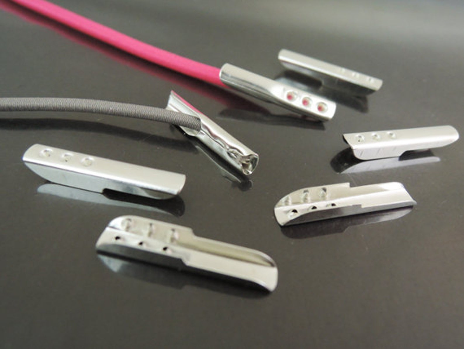 Finding - 20 Pcs Silver Metal Fold Over Crimp Head Clips for 2mm Round ...