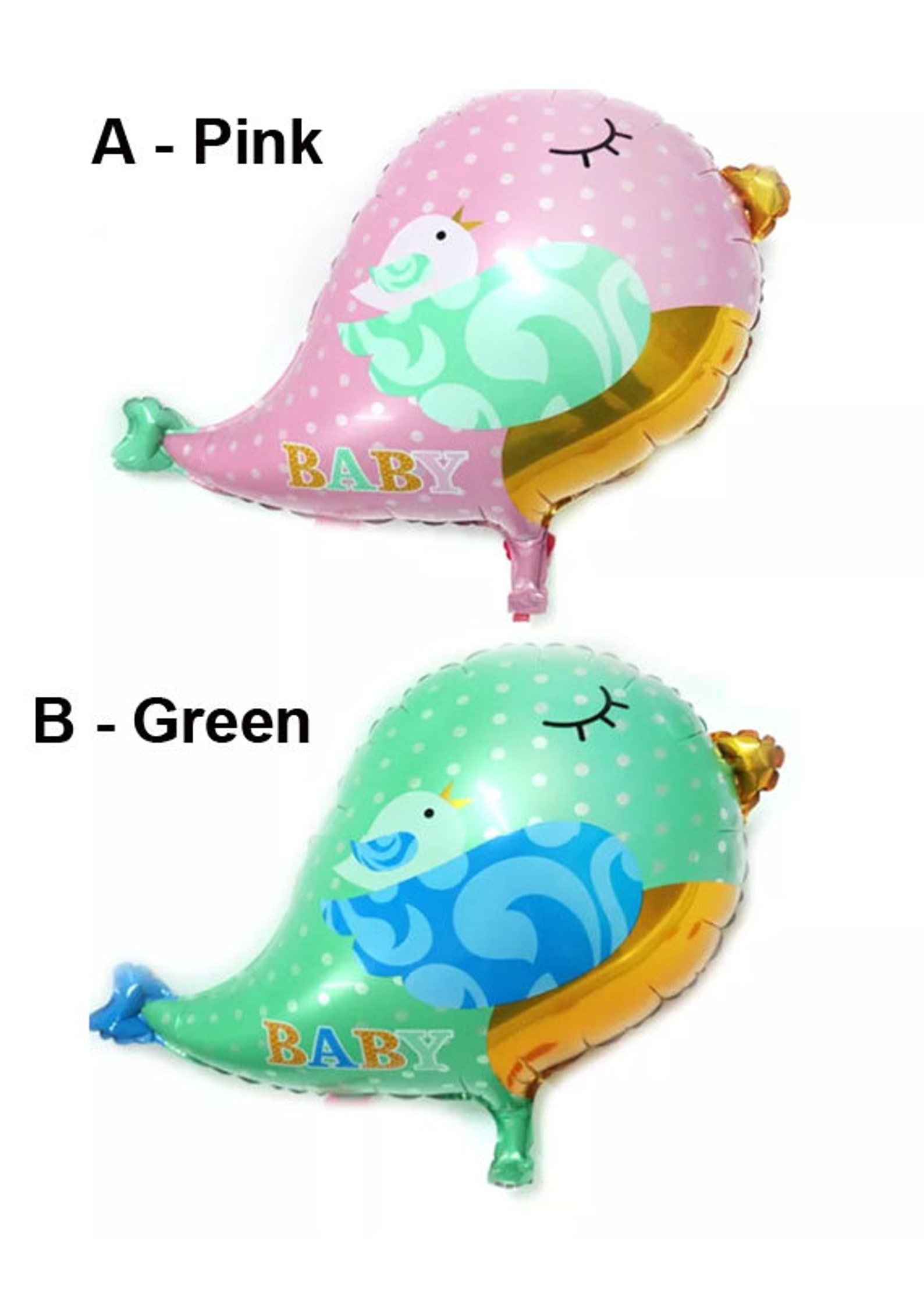 Baby Bird Balloons Pink Bird Balloon Green Bird Balloons | Etsy
