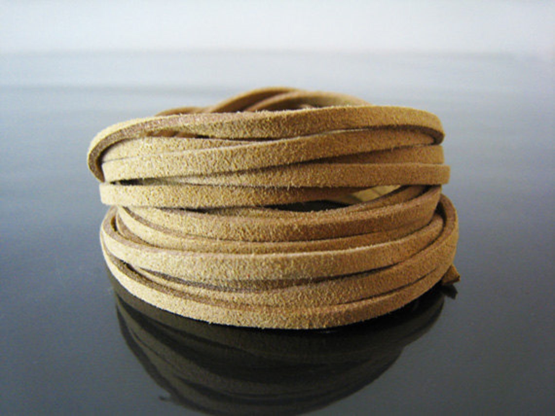 3 Yards of 3mm Light Brown Flat Suede Lace - Etsy