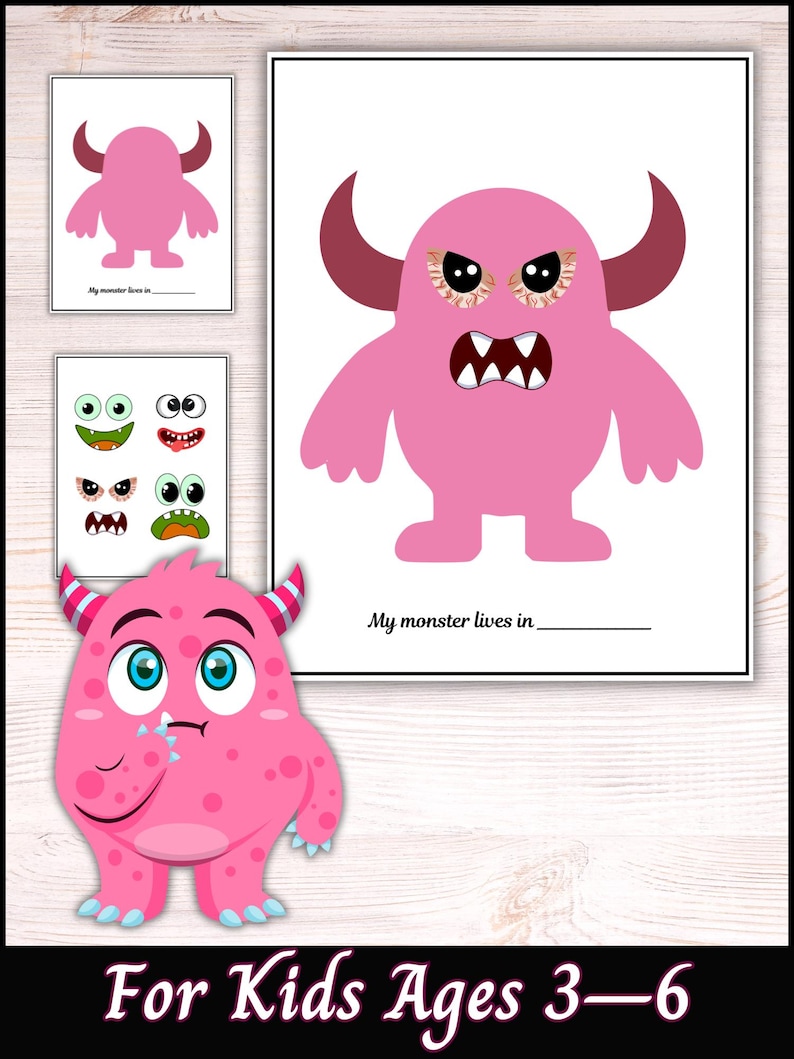 Halloween Build a Monster Printable for Kids, Cut & Paste Craft ...