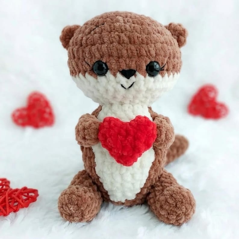 Otter Crochet Pattern, Amigurumi Heart Otter Plushie PDF, Digital ...