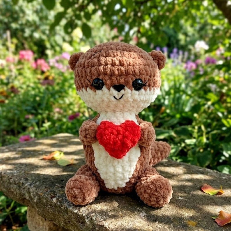 Otter Crochet Pattern, Amigurumi Heart Otter Plushie PDF, Digital ...