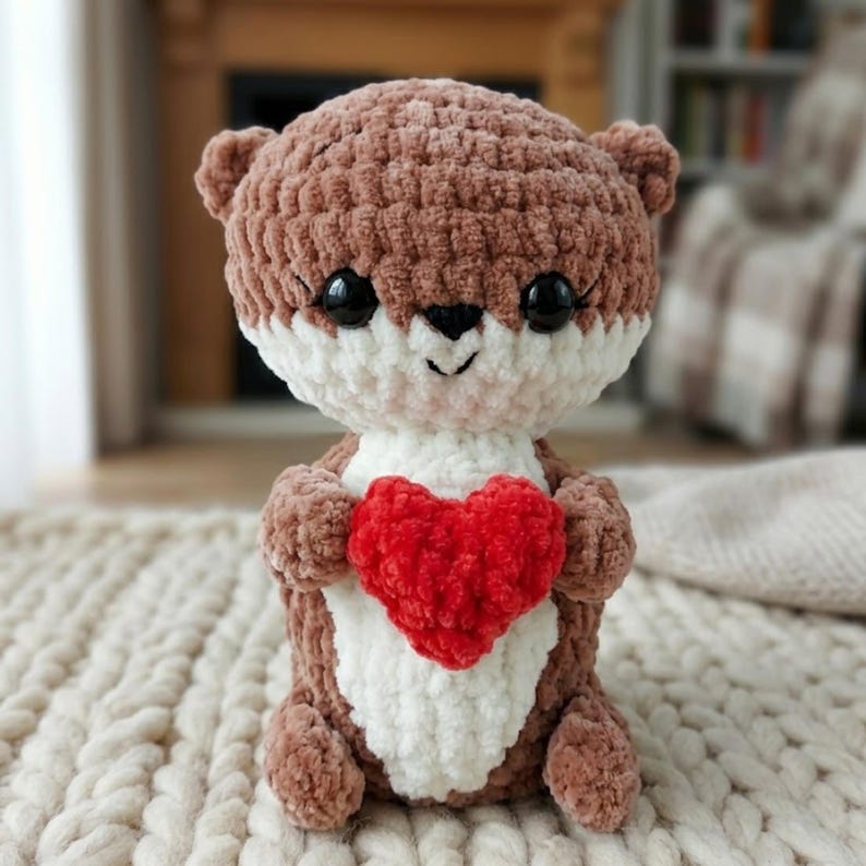 Otter Crochet Pattern, Amigurumi Heart Otter Plushie PDF, Digital ...