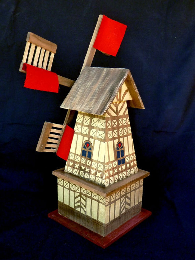 DUTCH WINDMILL BIRDHOUSE, Hand Painted One of A Kind Old Tudor ...