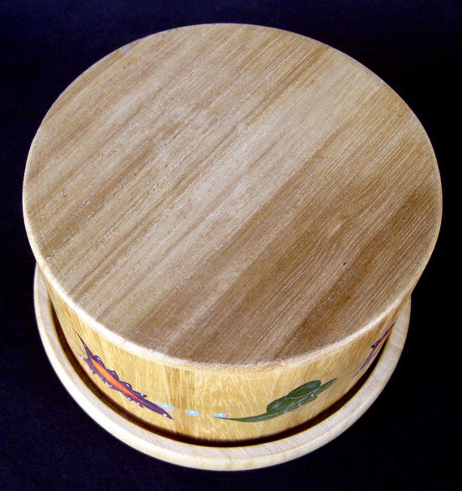 FLORAL LIDDED BOX, an Original, Hand Painted, Wooden Lidded Box With ...