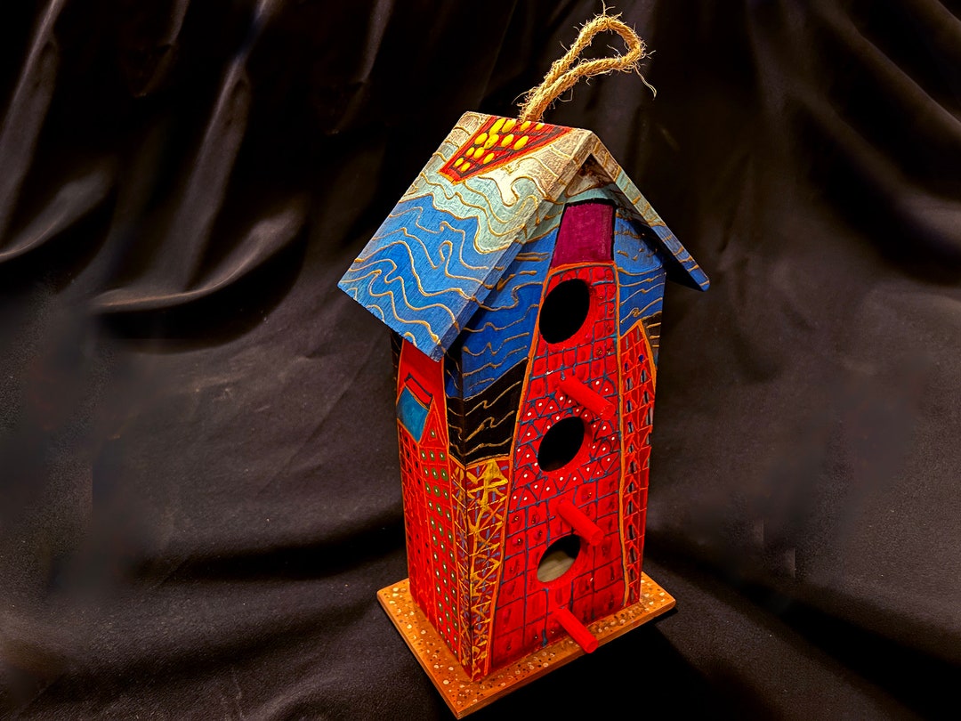 CITY SKYSCRAPER BIRDHOUSE: A Layered Rainbow of Flashy Colored Towers ...