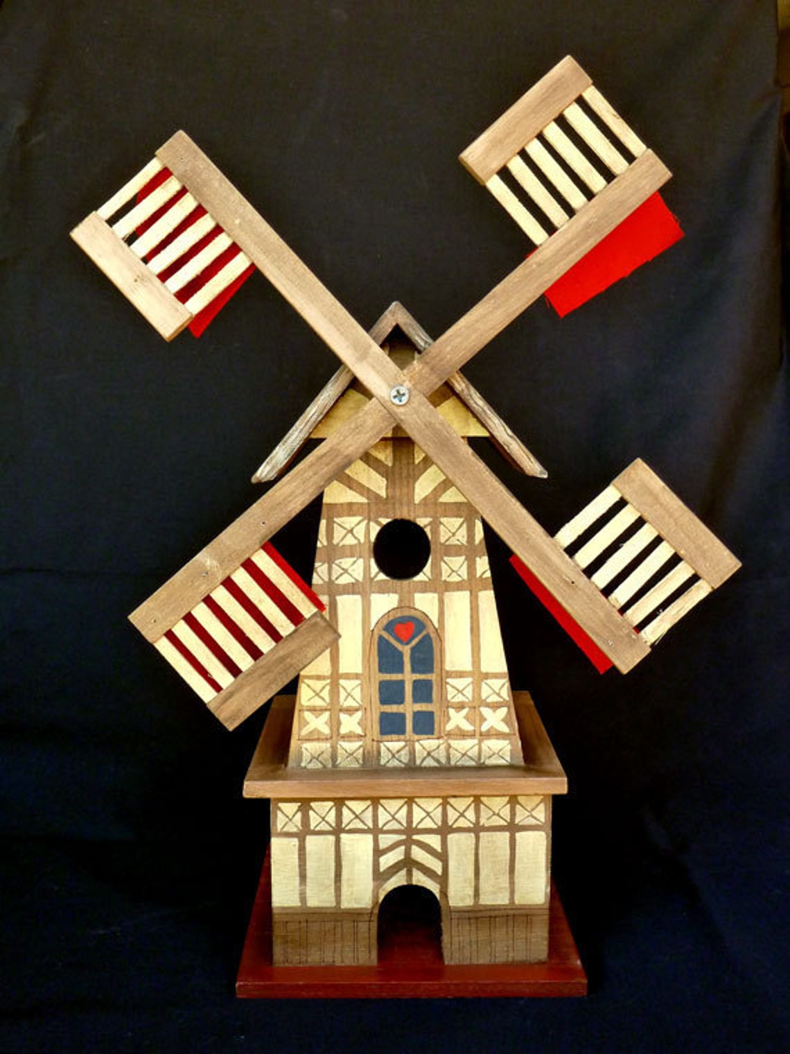 DUTCH WINDMILL BIRDHOUSE, Hand Painted One of A Kind Old Tudor ...