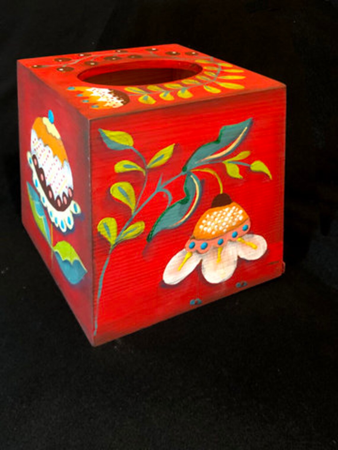 DOVE TISSUE BOX: A Hand Painted Folk Art Inspired Tissue Box Holder - Etsy