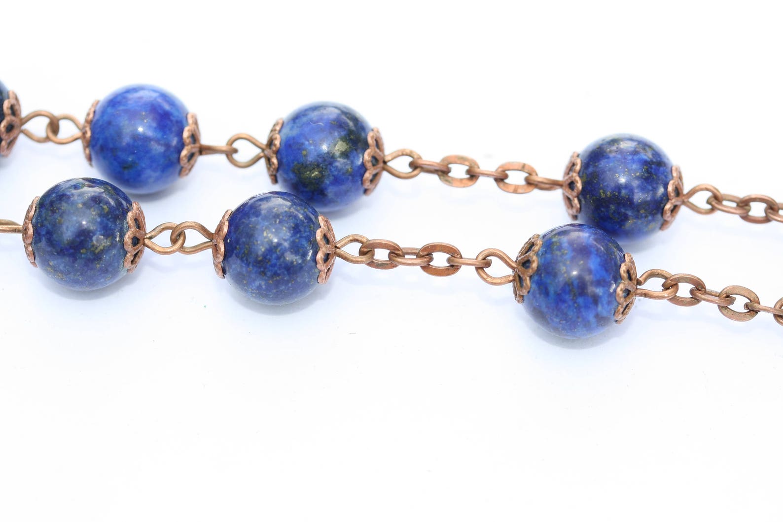 Lapis and Copper 10mm Oversized Rosary Handmade in Oklahoma - Etsy