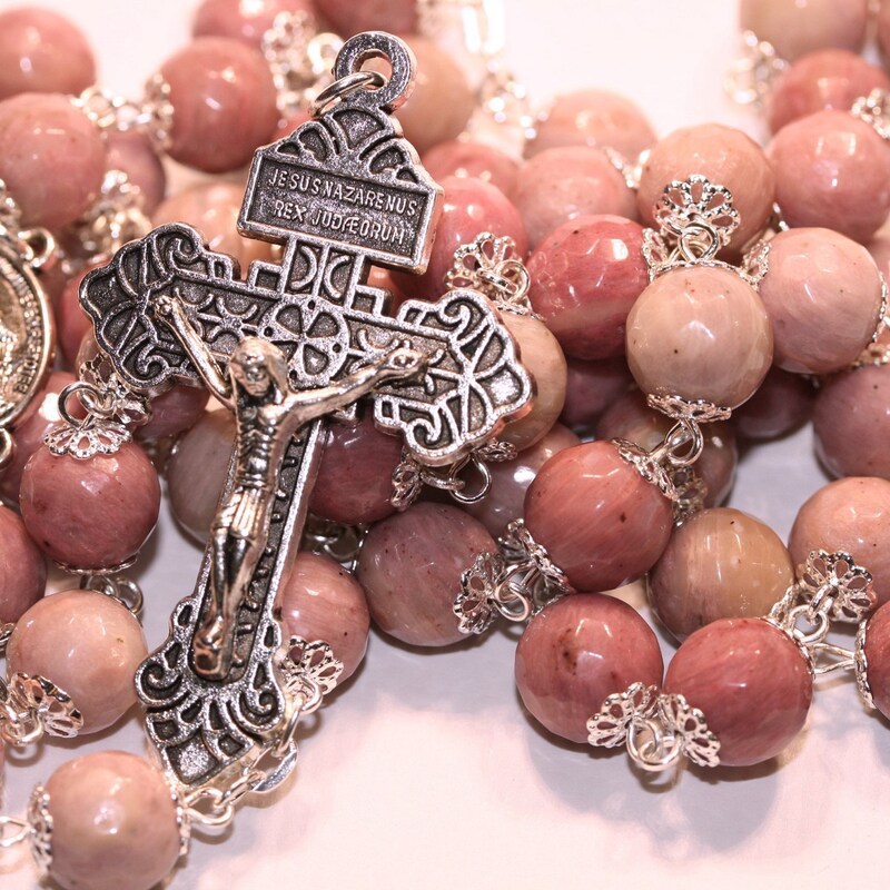 Pink Rosary - Etsy