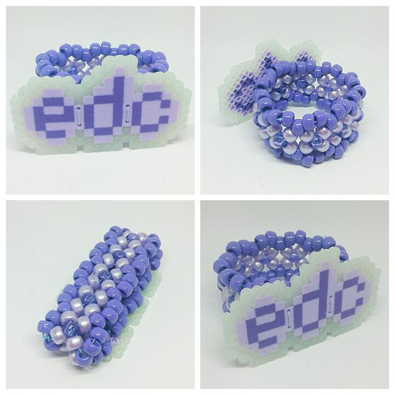 EDC Kandi Cuff Purple, Glow in the Dark - Etsy