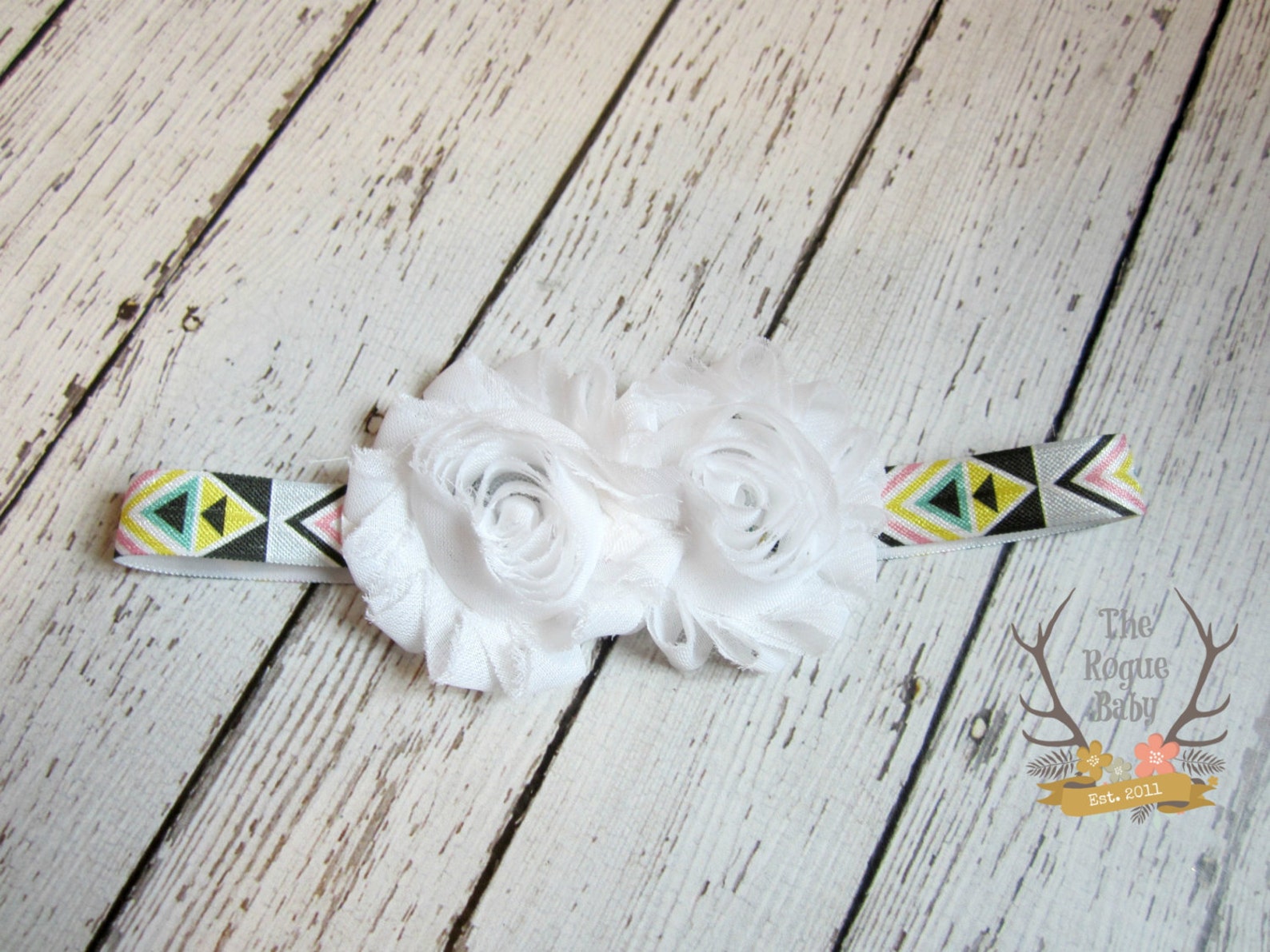 Aztec Headband White Gray Black Pink Yellow Aqua Photo | Etsy