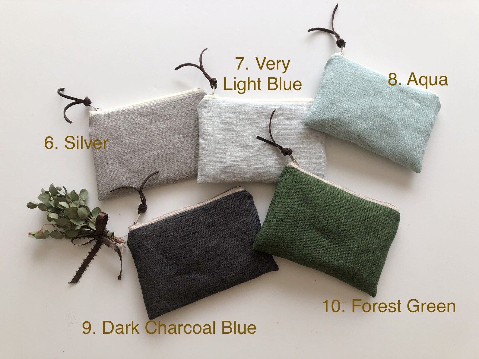 Linen Coin Purse Linen Change Purse Zipper Wallet Pouch - Etsy