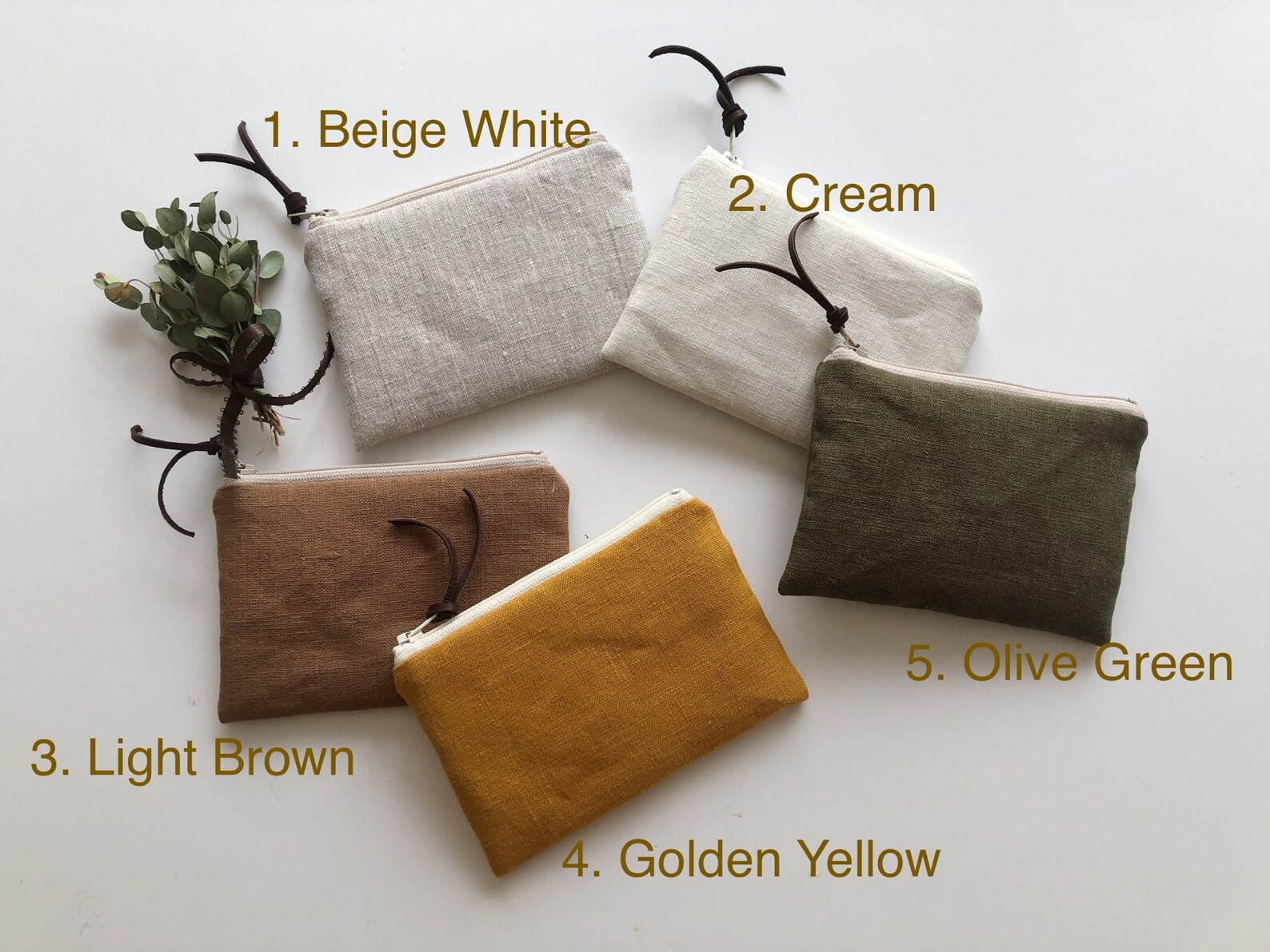 Linen Coin Purse Linen Change Purse Zipper Wallet Pouch - Etsy