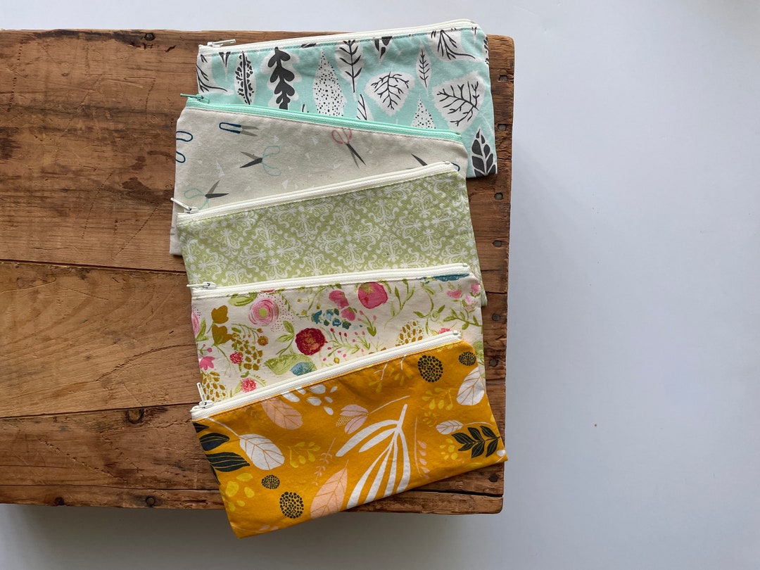 Back to School Cute Pencil Cases, Leaf, Scissors, Floral Design, Zipper ...